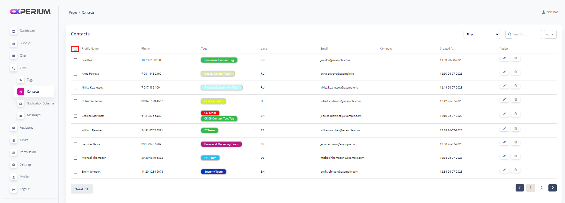 Assign Tag To Your Contact | Cxperium